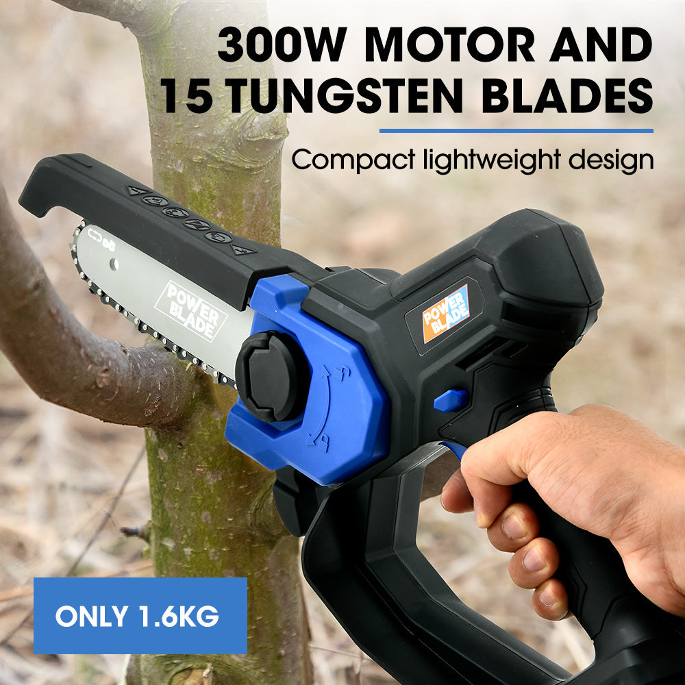 POWERBLADE SW7 20V Cordless Convertible Mini Chainsaw Pole Saw Kit, Te ...